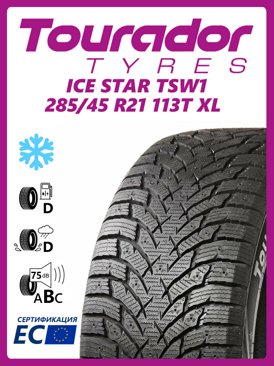 Зимние нешипованные шины Tourador Ice Star TSW1 285/45 R21 113T XL