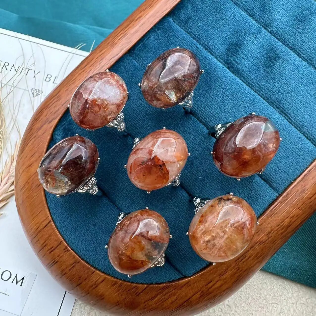 Кольцо из мандаринового кварца XCL 15x20mm-5 rings