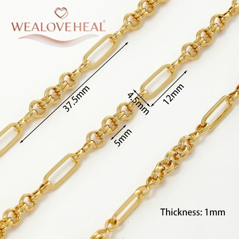 Ювелирная цепочка WEALOVEHEAL латунь позолоченная 18К