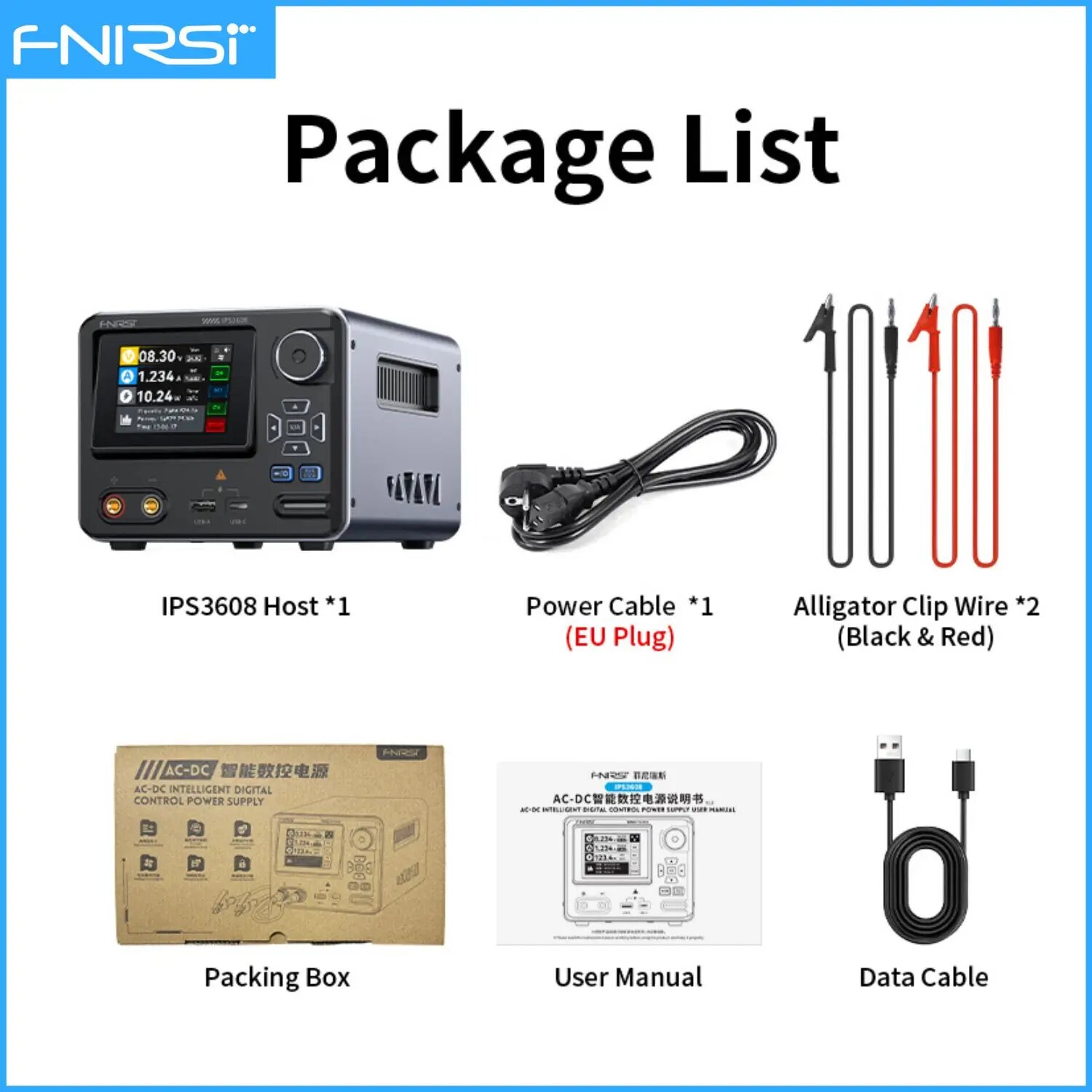 FNIRSI IPS3608 Интеллектуальный источник питания 36В 8А 285Вт