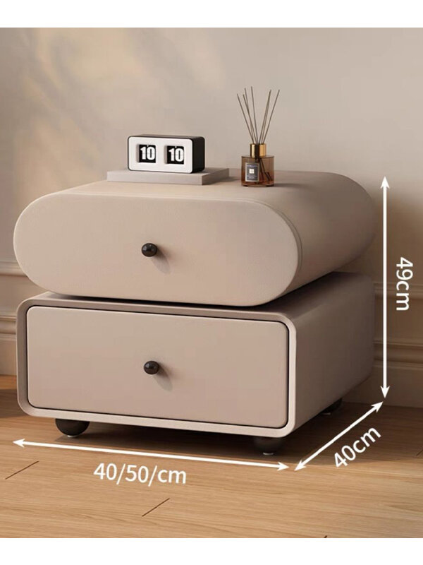 Прикроватная тумбочка из массива дерева в кремовом стиле, бытовая современная минималистичная прикроватная тумбочка