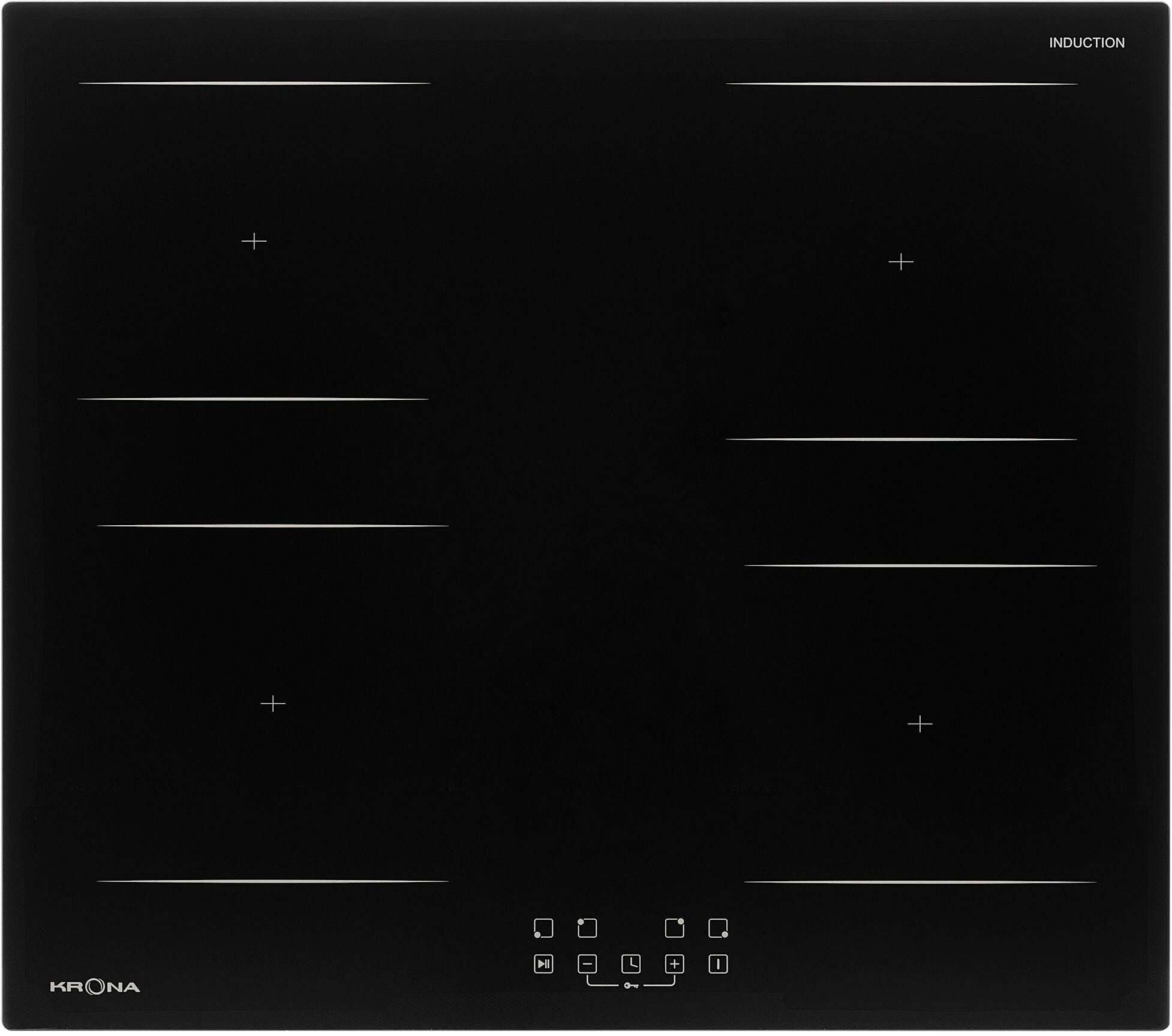 Варочная поверхность Krona Remo 60 BL, индукционная, стеклокерамическая, 4 конфорки