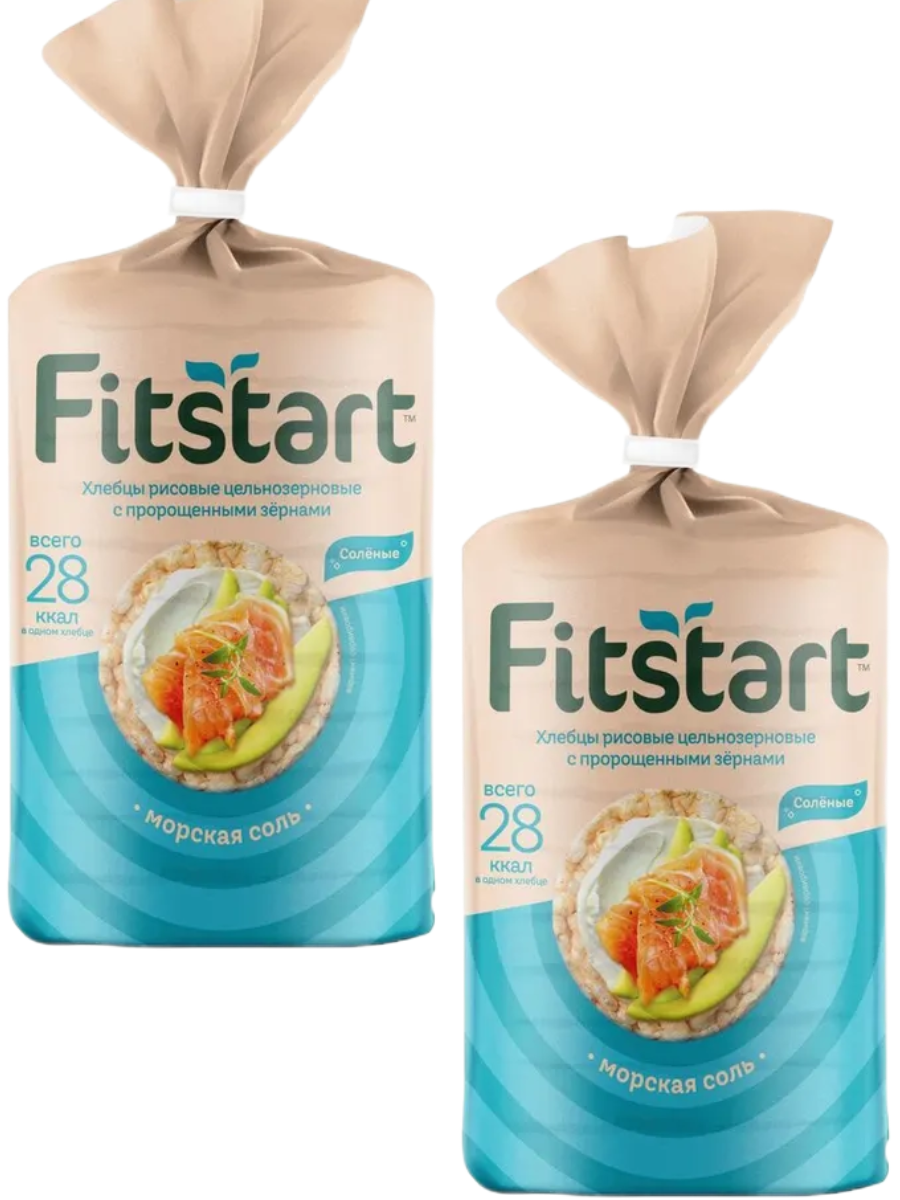 Хлебцы Fitstart Морская соль рисовые цельнозерновые 2шт по 90г