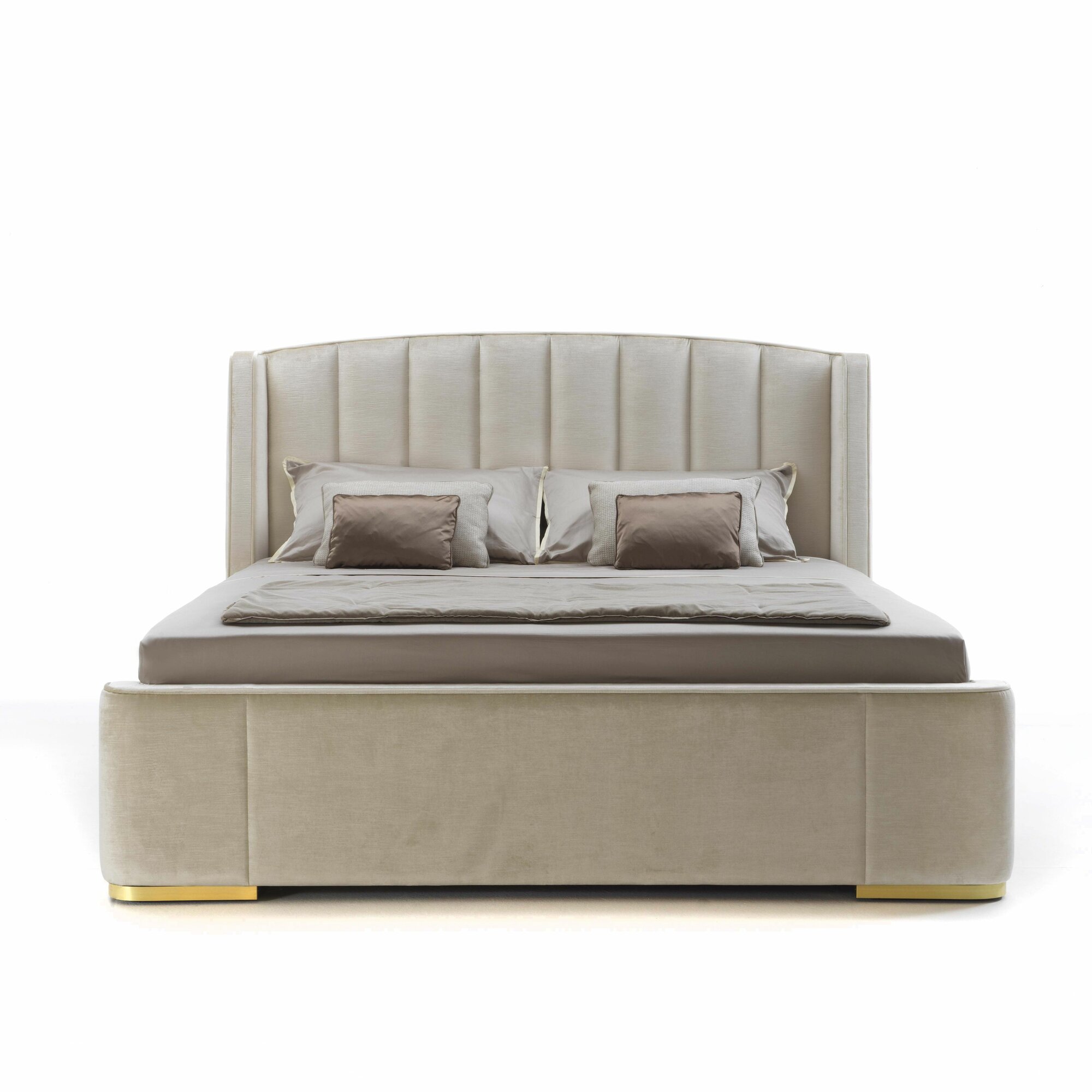 Двуспальная кровать Madison 160х200, с подъемным механизмом и ящиком для белья, бежевый