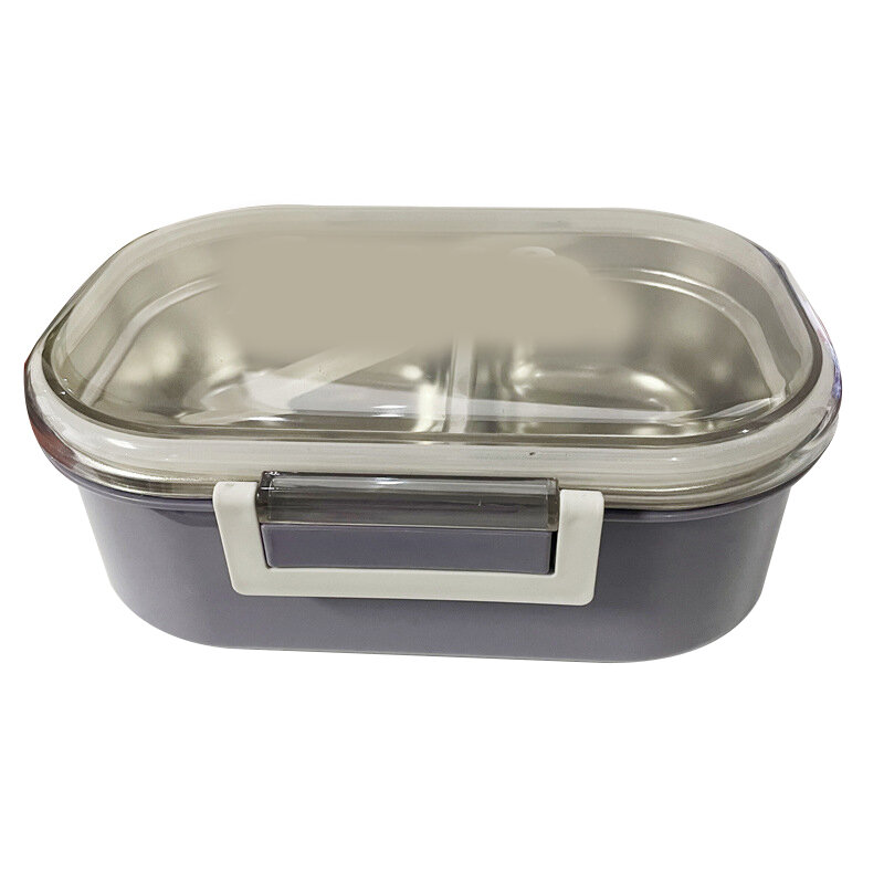 Коробка для ланч из нержавеющей стали корейский стиль 2 отсека Bento Box Metal Food Contain для детей взрослые ученики офисные работники фиолетовые