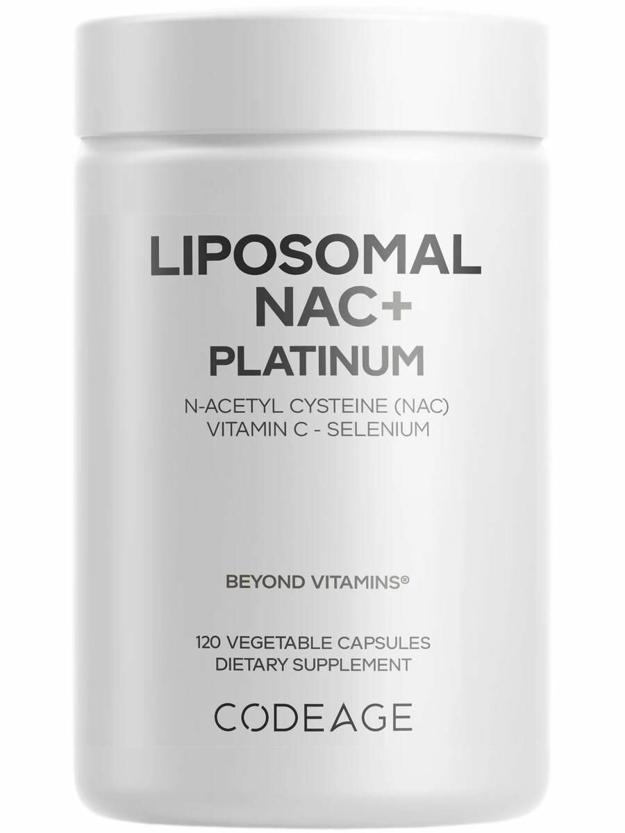 Codeage, Liposomal NAC+ Platinum, N-ацетил-L-цистеин с витамином С и селеном, 120 капсул