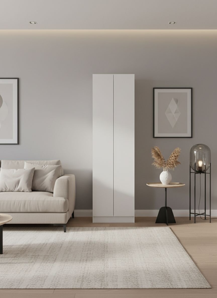 Шкаф ARNIKA Руэлла, ЛДСП, белый, современный стиль, с полками и ящиками