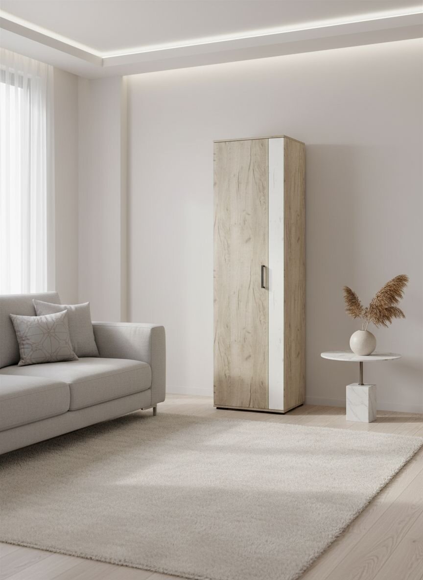 ARNIKA Шкаф бельевой Оскар-18, Дуб крафт серый, Дуб крафт белый