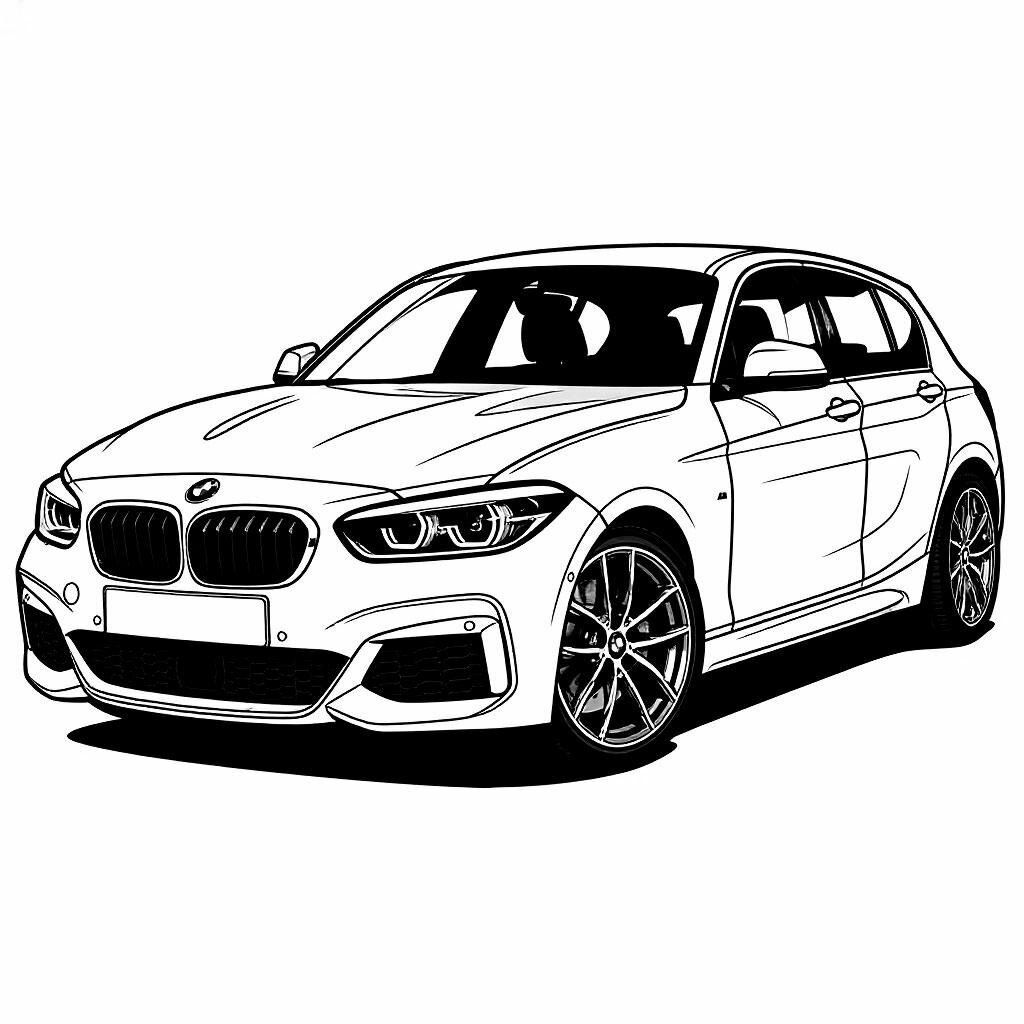 Набор детских раскрасок автомобили "БМВ", плотная бумага формата А4, 10 шт, от 1 года