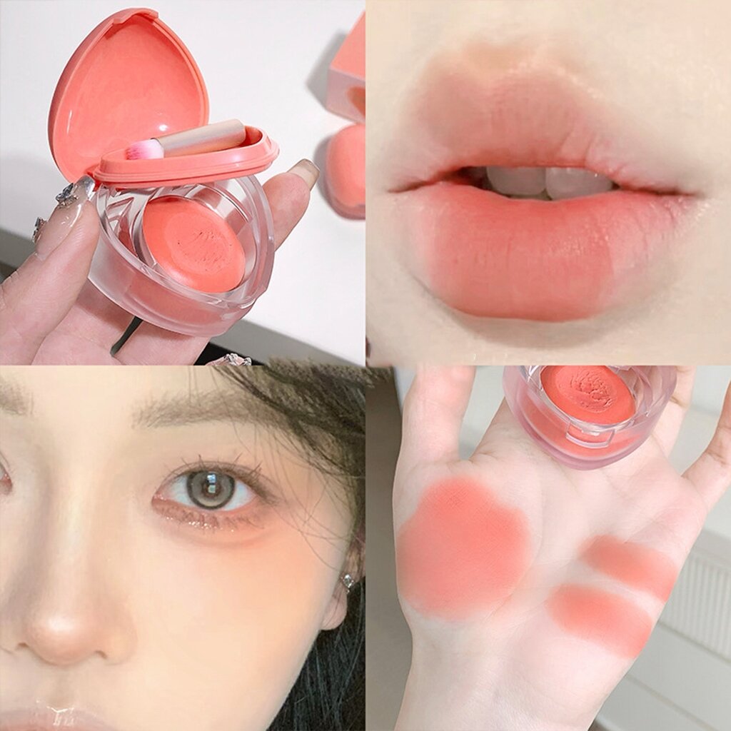 Увлажняющая мазь для губ в форме сердца, Оттенок для щек, 2 красителя, Нежная Формула для Ежедневного использования