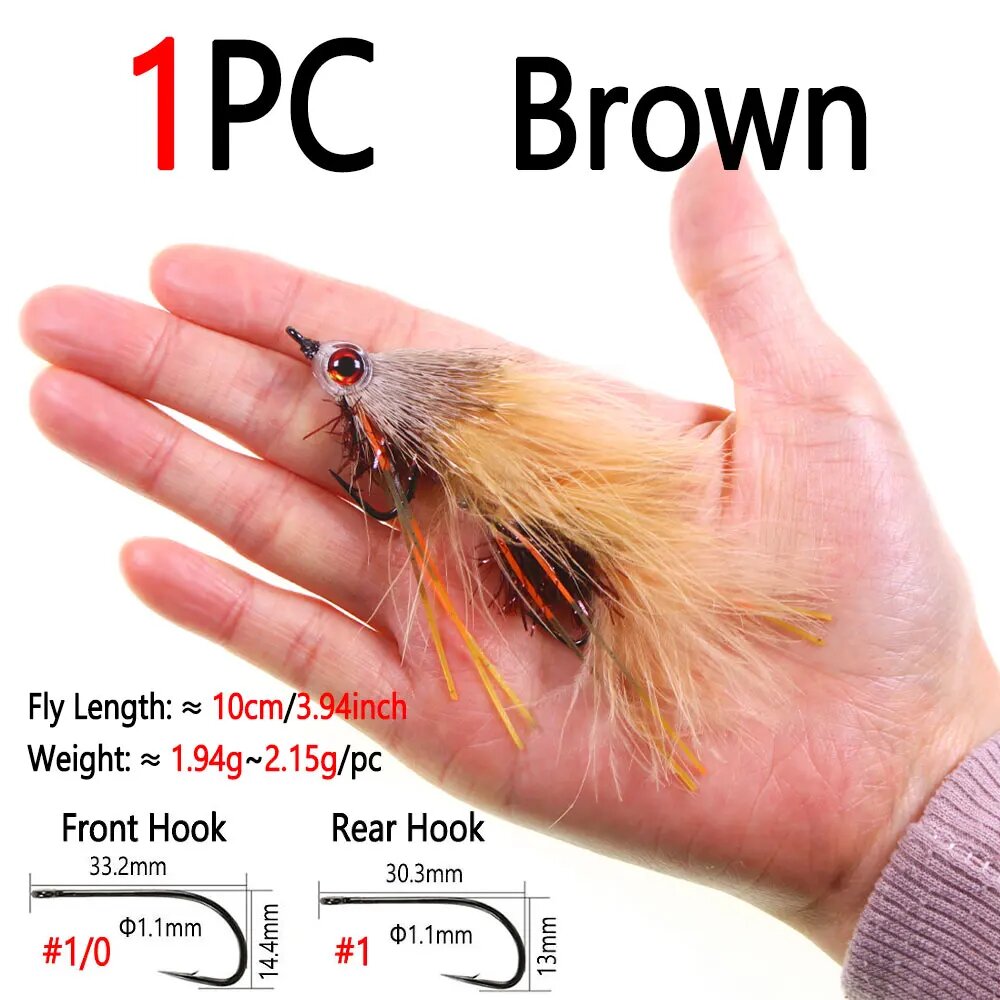 Bimoo шарнирные стримеры для рыбы 1 шт. Коричневый, 1PC Brown