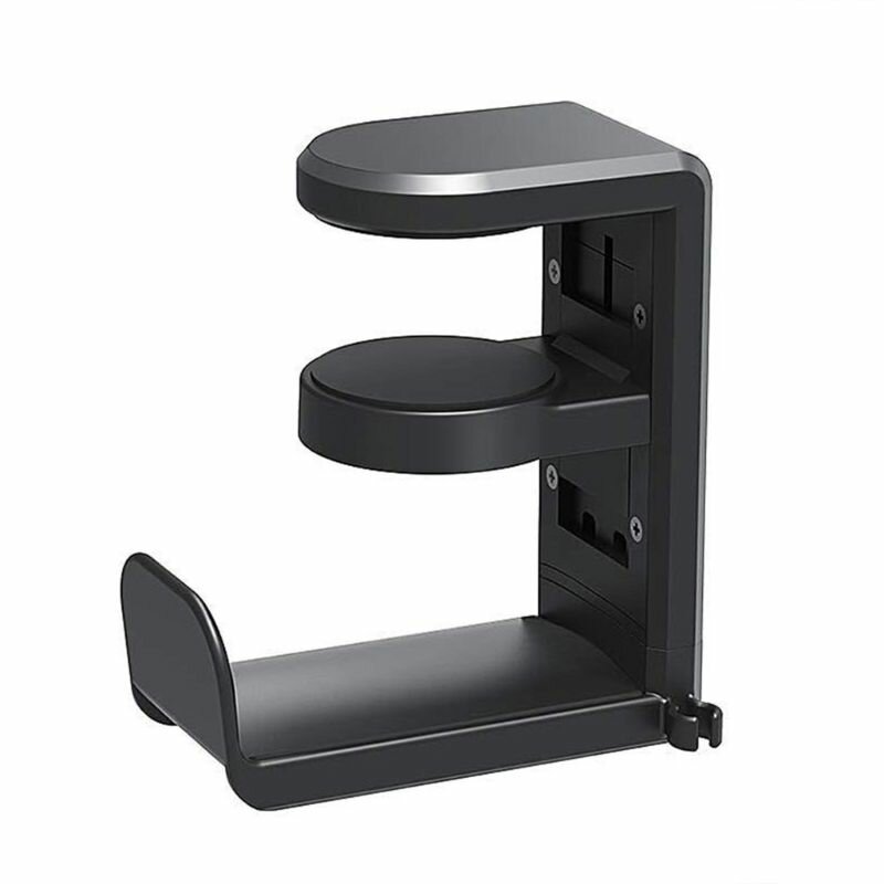 Держатель подставки для наушников под столом, крепление-вешалка игровой гарнитуры ПК с регулируемым на 360 градусов поворотным рычажным зажимом