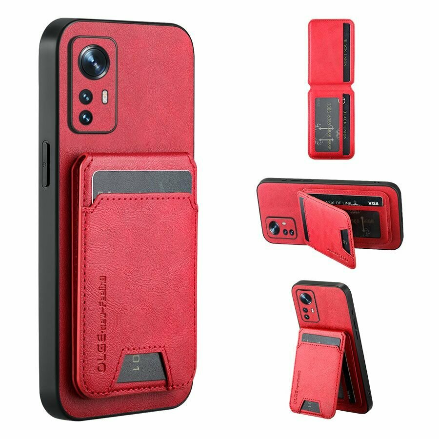 Картхолдер мужской на Xiaomi 12/12X/12S(Сяоми 12/12Х/12C) с MagSafe-Чехол бумажник