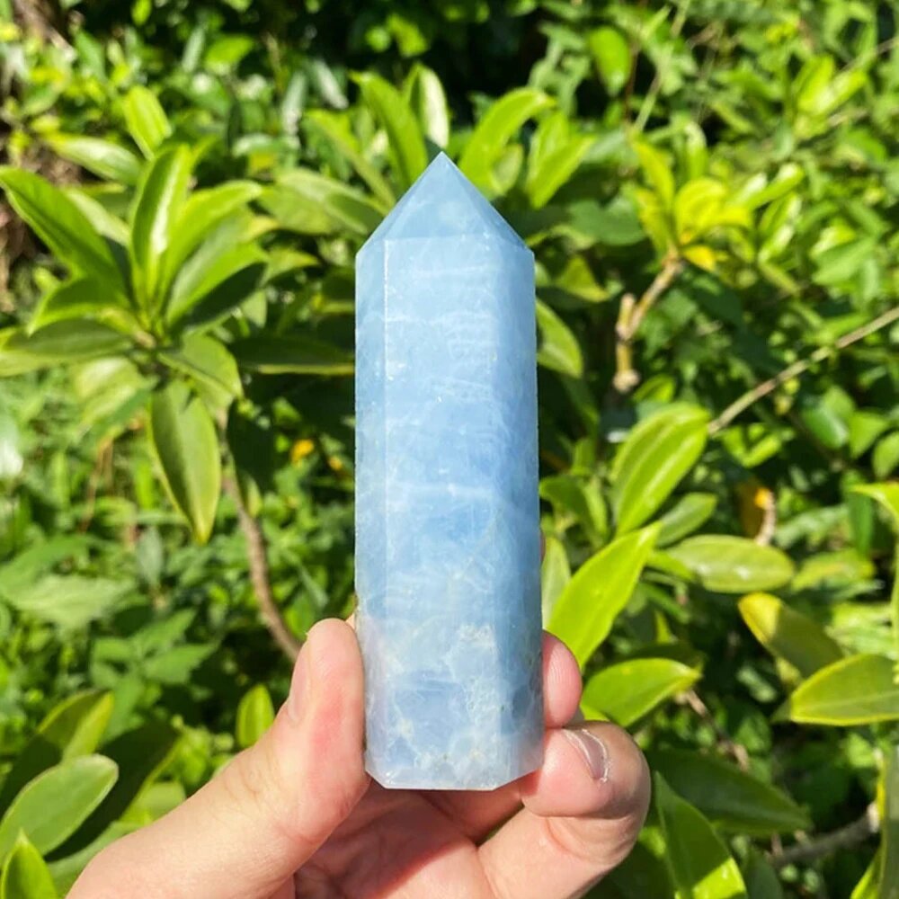 Натуральная колонна Целестин синяя 40-80 мм