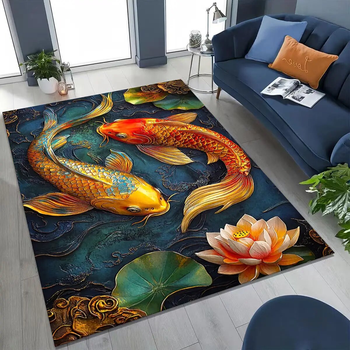 Коврик Faviora Lucky Koi Fish Yin Yang 70x100cm( 27x39in ), 5