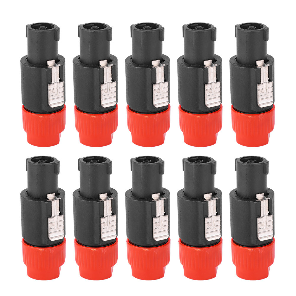 10pcs C NL4FC Audio Downer Разъем водонепроницаемого 4 -контактного кабеля кабеля (красный) (красный)