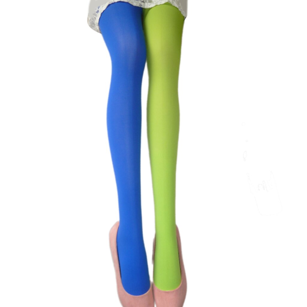 Элегантные двухцветные чулки контрастного цвета, мягкие шелковые бархатные колготки с открытой промежностью, асимметричные колготки для вечеринок