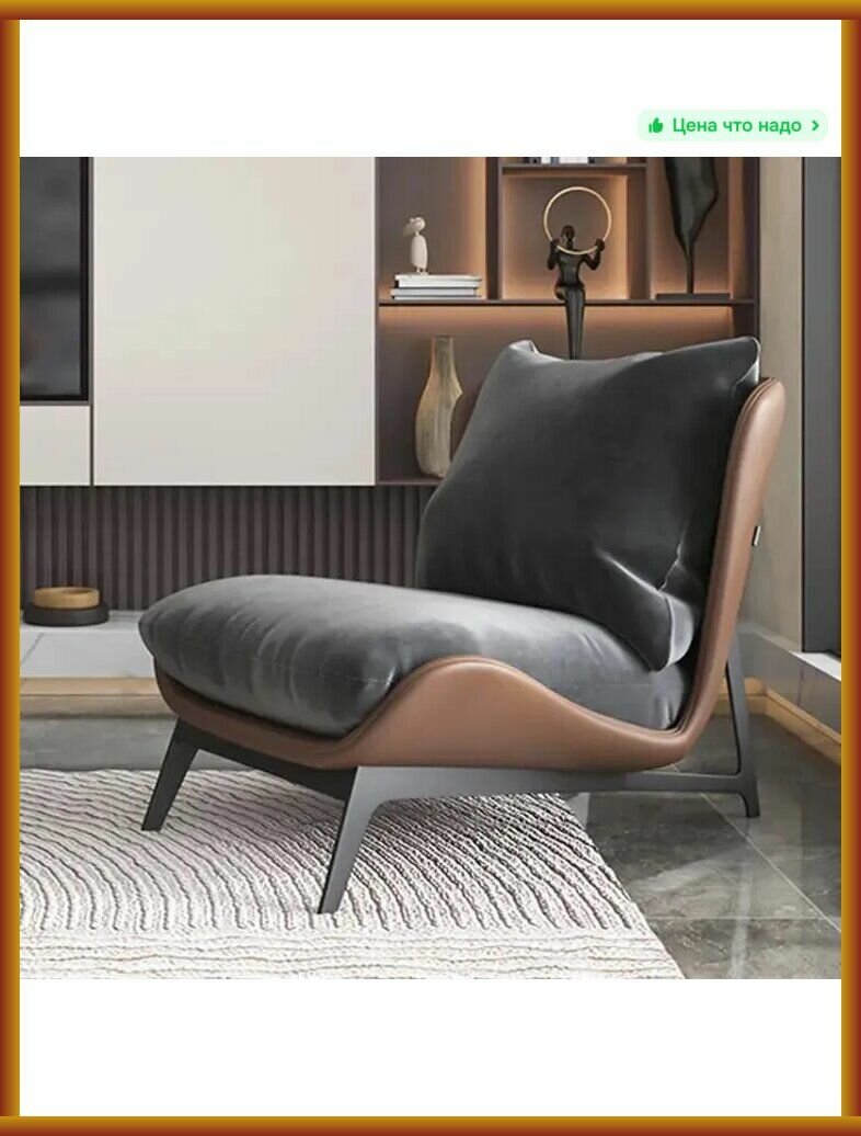 Стильная мягкая кушетка для гостиной темно-серого цвета-Дизайнерское