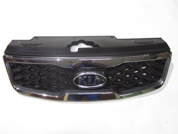Решетка радиатора Киа Рио 3 863621G600 - Черная - хром - с эмблемой KIA, - Hyundai/Kia
