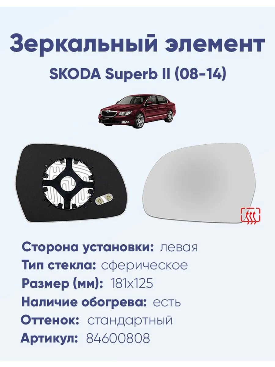 Зеркало SKODA Superb II (08-14) 84600808