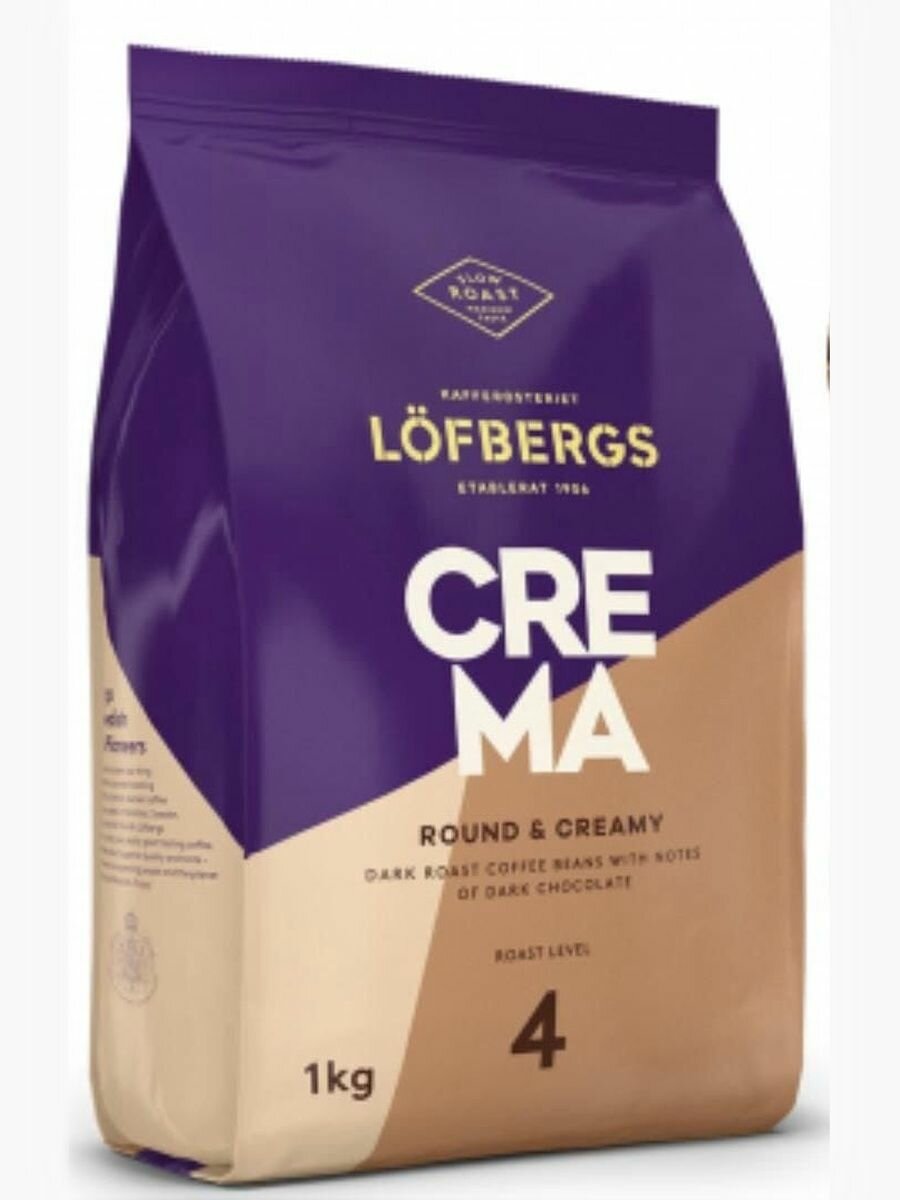 Кофе в зернах "Lofbergs" CPREMA, 100% арабика, средняя/тёмная обжарка, 1 кг