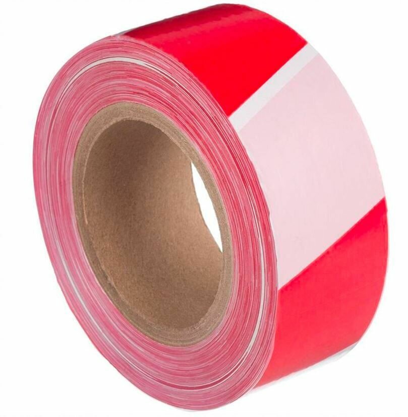 Лента оградительная красно-белая длина 130 м, ширина 5 см