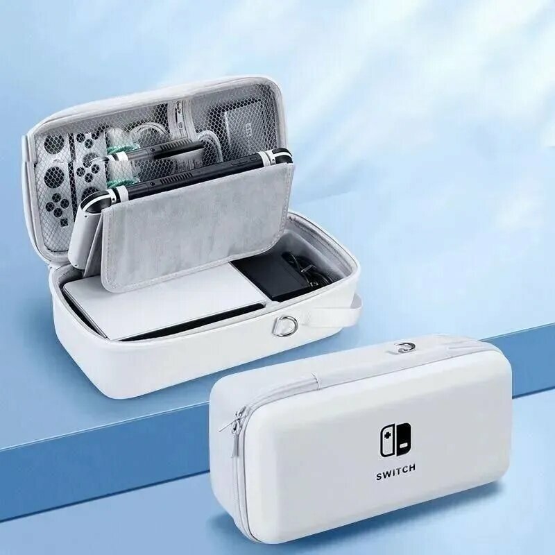 Сумка для хранения Nintendo Switch OLED с 4 колпачками для джойстика Коробка для хранения / корпус с кронштейном NS Полный комплект аксессуаров