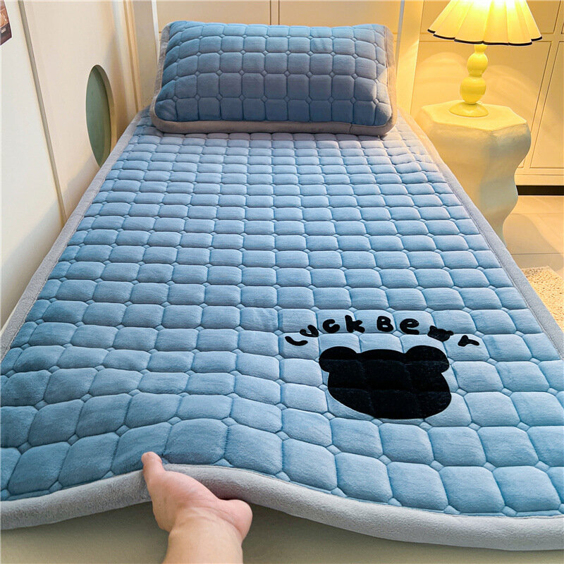 Матрас из молочного флиса, постельное белье для студенческого общежития, комплект из трёх предметов, матрас, односпальная кровать, для домашнего использования, кровать-татами, наматрасник,80*190cm