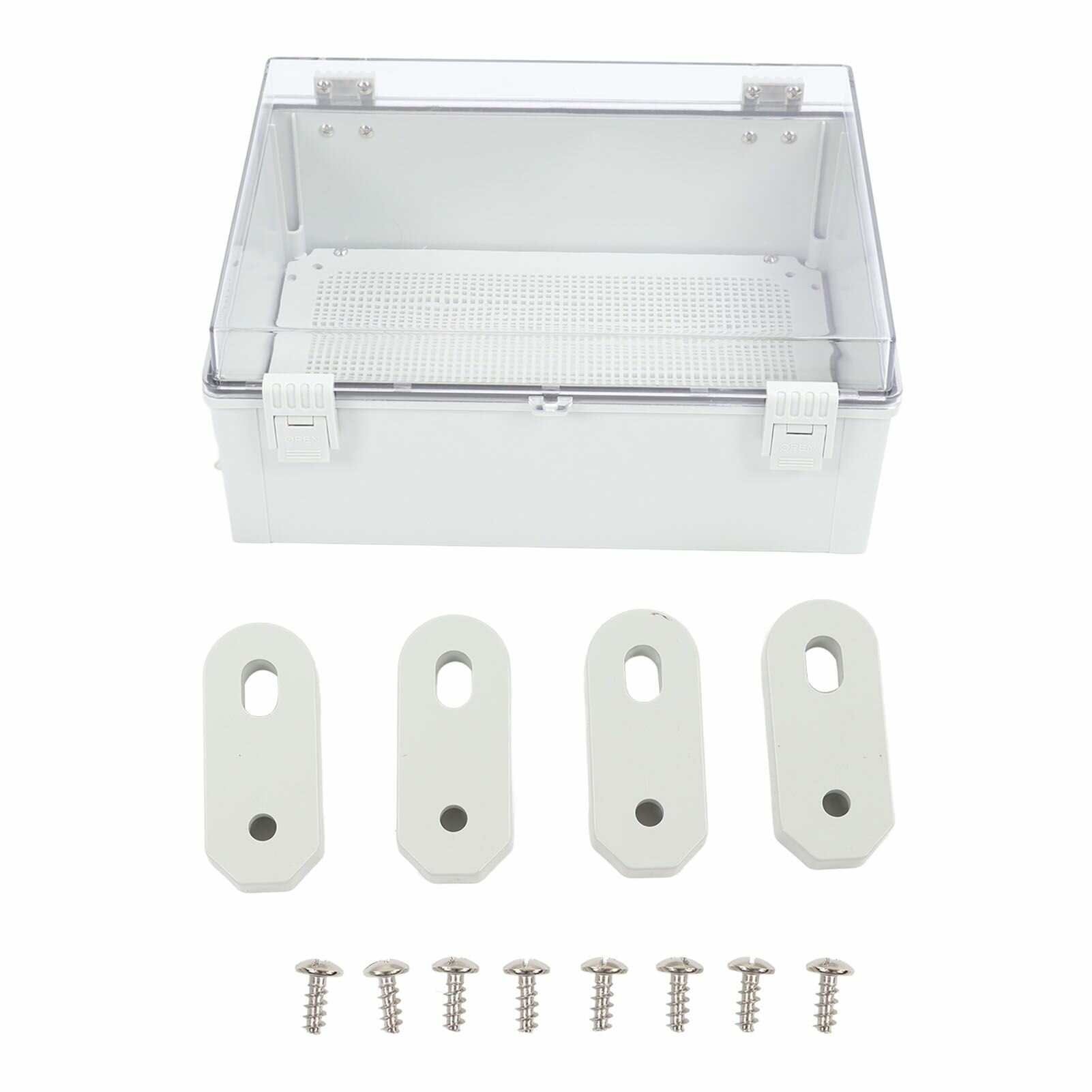 Электрическая распределительная коробка 400x300x170 мм IP66 Водонепроницаемая прозрачная крышка Электрический корпус