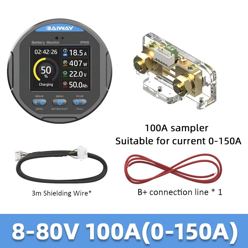 Кулонометр аккумуляторный BAiWAY TR24 8-80V 100A