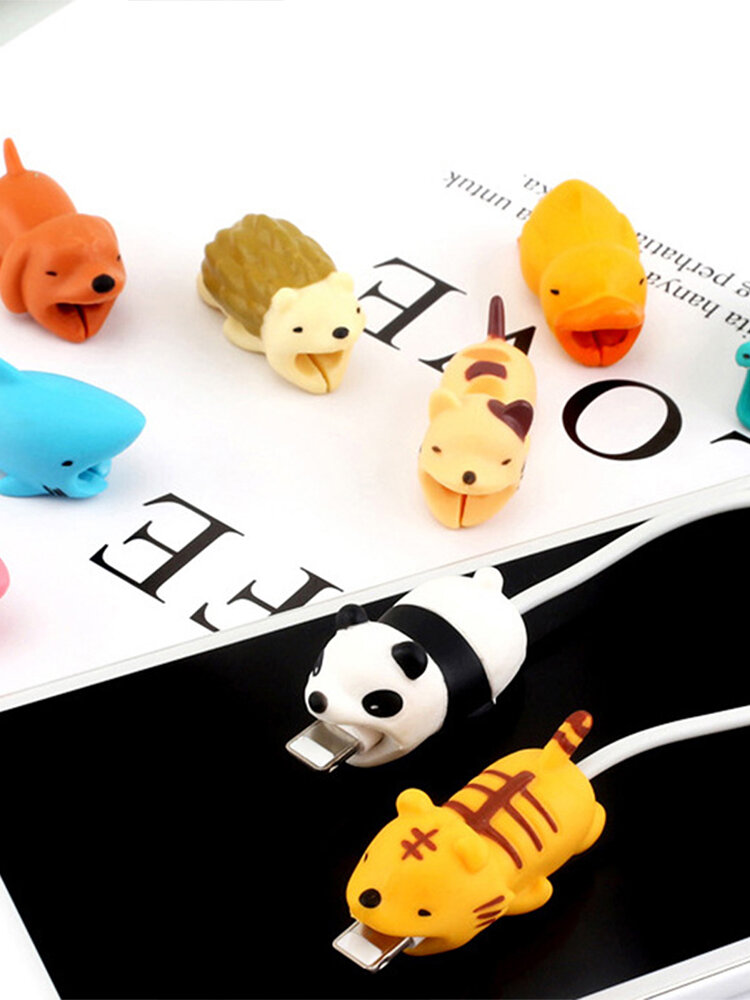 Силиконовый протектор кабеля для зарядки в форме животного, устойчивый к укусам и поломкам