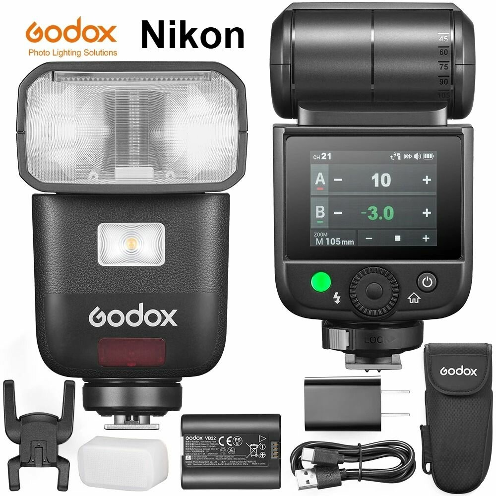 Godox V480 TTL Литий-ионная вспышка для фотоаппарата, 650 мощных вспышек, встроенных в стильную подсветку для Nikon