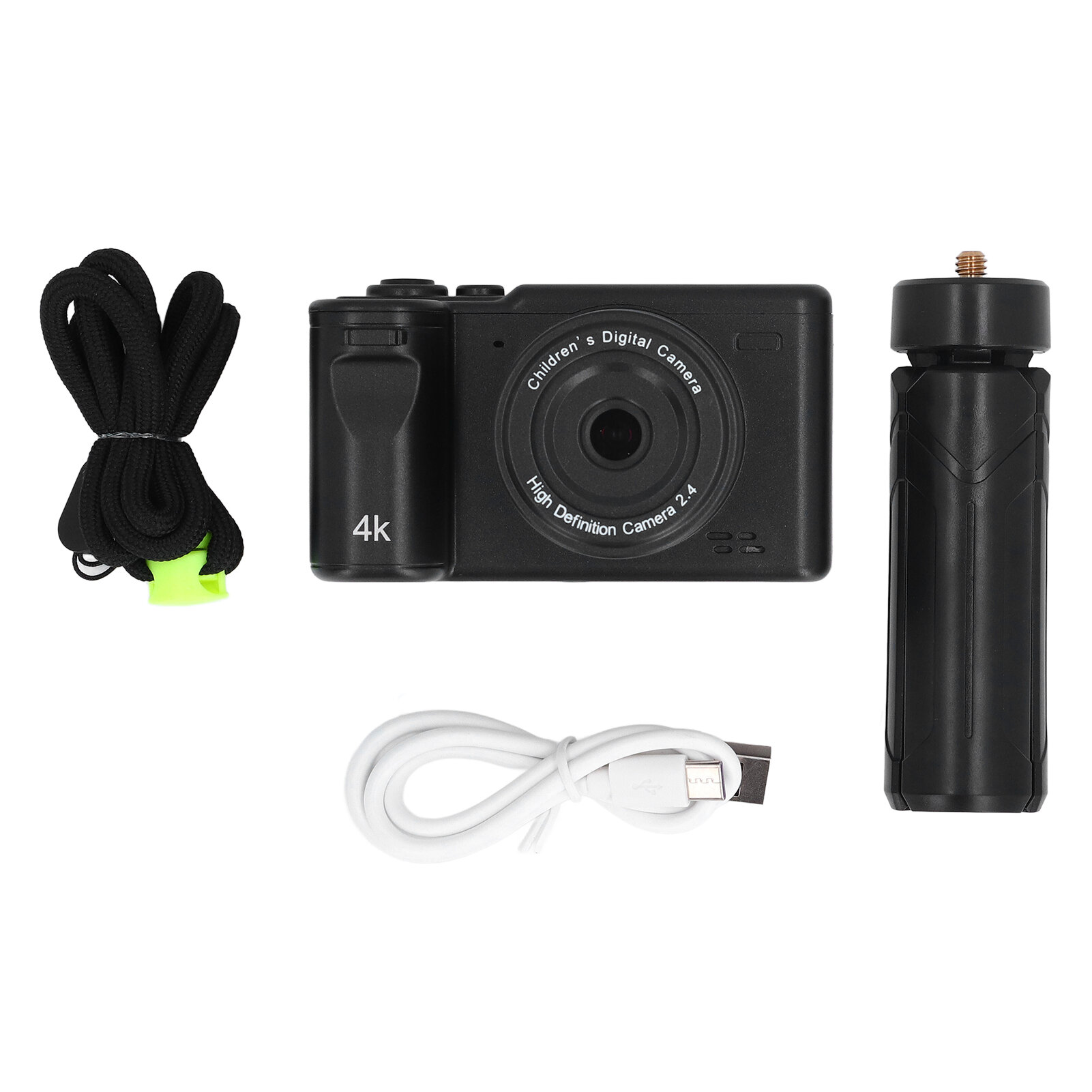 1080p Kids Цифровая камера передняя задняя линза 12 -мегапиксельная видеокамера с IPS Screen Tpeerod for Boys Girls Подарок подарок электронная стабилизация изображения черная