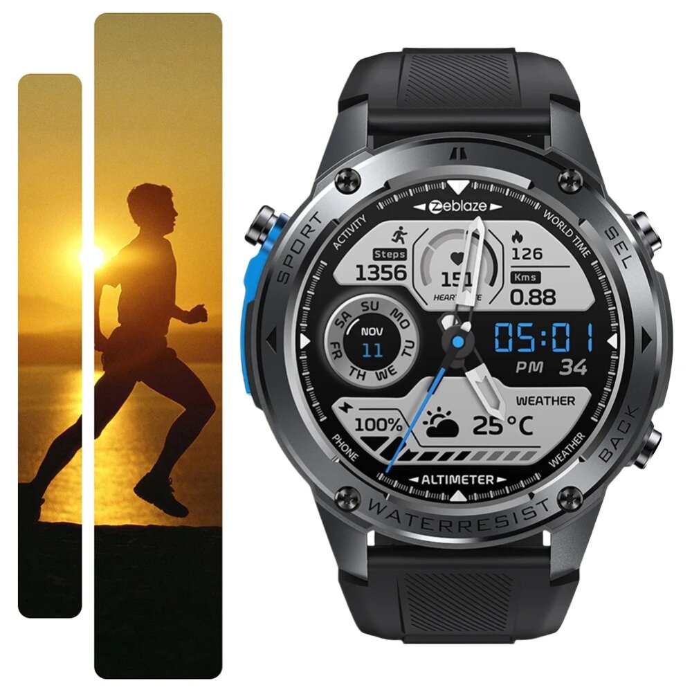 Zeblaze Stratos 2 Ultra GPS Smart Watch Умные Часы С GPS-монитором Работоспособности На 10 АТМ