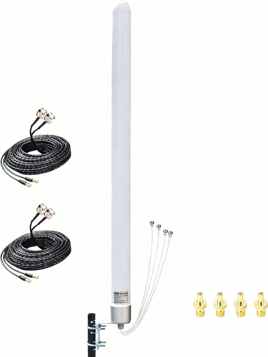 Всенаправленная MIMO 4x4 антенна 5G/4G LTE для маршрутизаторов и точек доступа T-Mobile N71, диапазон 600–6000 МГц