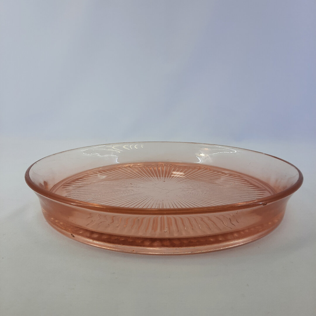 Блюдо, цветное стекло диаметр 24 см, винтаж СССР