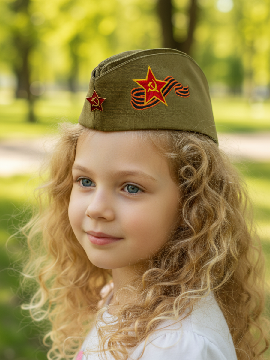 Пилотка детская Советской Армии СССР со звездой и вышивкой. Felante