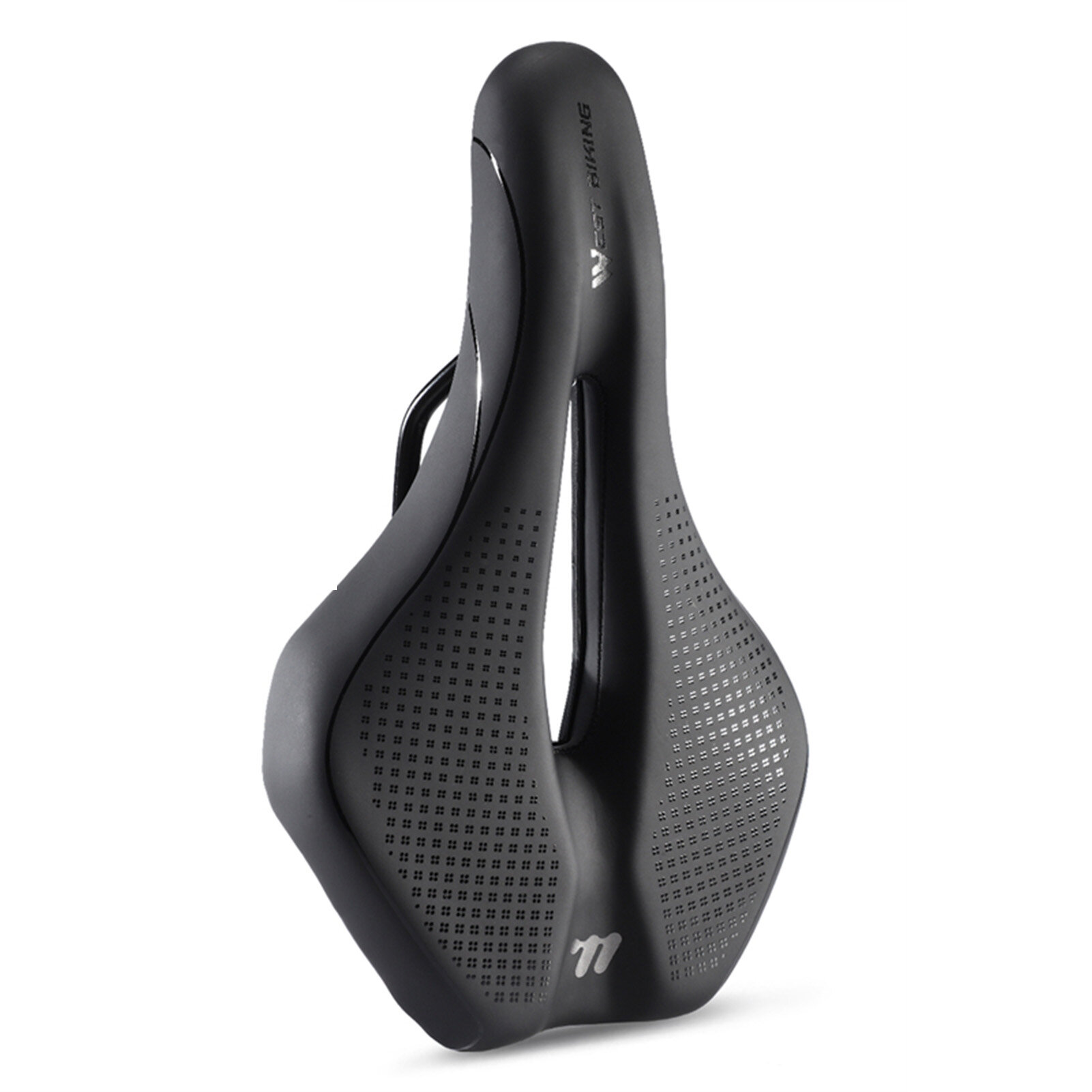 Седло для горного велосипеда Удобное седло из искусственной кожи с полым дизайном Противоскользящее ударопрочное для пустых гоночных сидений для горного велосипеда для мужчин