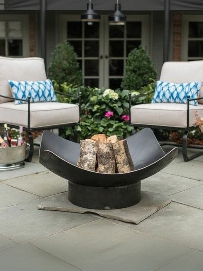 Костровая чаша "Plate D-900", толщина стали 6 мм. цвет черный-матовый