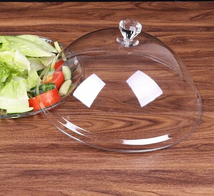 Крышка для подачи блюд Z.X.B 31.5 см, стеклянная, для стола и сервировки, прозрачная, кухонный аксессуар