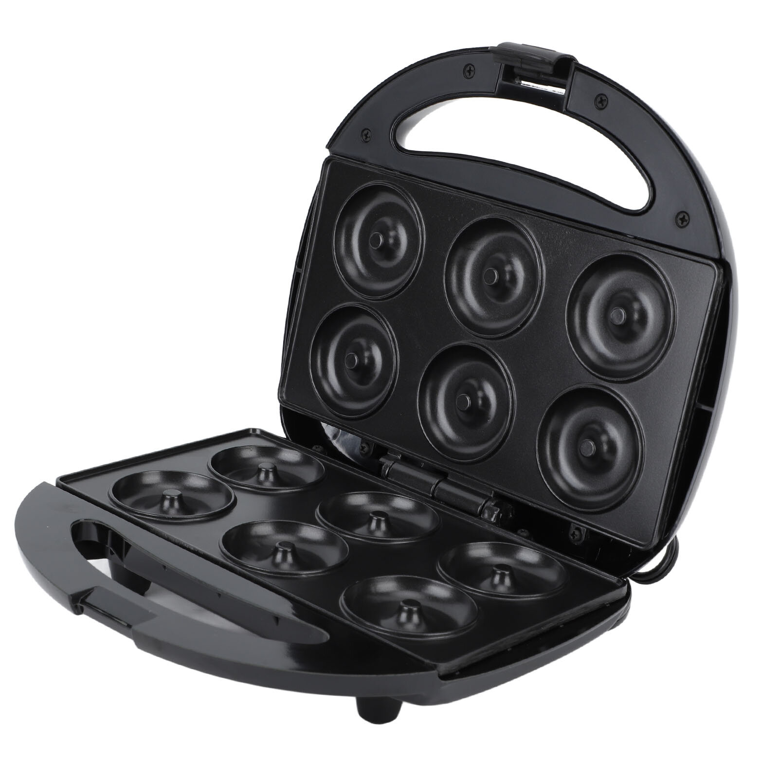 Мини-машина для приготовления пончиков, электрическая машина для приготовления пончиков с антипригарным покрытием, автоматический интеллектуальный контроль температуры для кухонного торта, вилка США 110 В