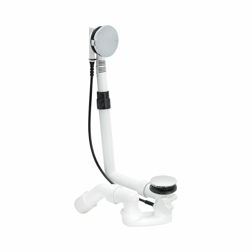 Слив-перелив Viega Multiplex, коленный, плоский, для ванны, хромированная накладка