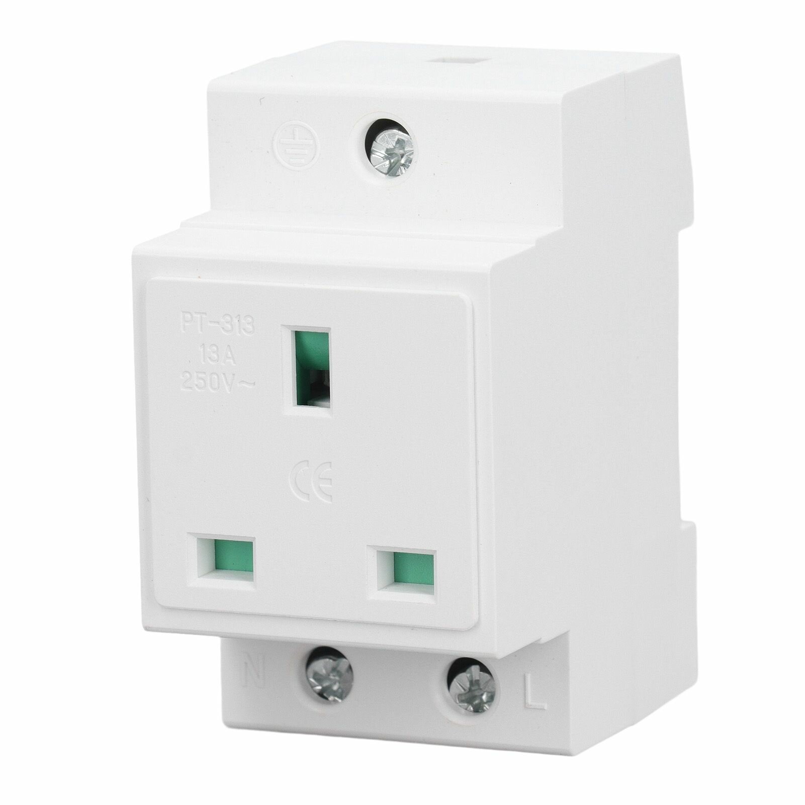Розетка на DIN-рейку со встроенным защитным контактом и заземляющим контактом для распределительной панели, Великобритания, AC 250 В, 13 А