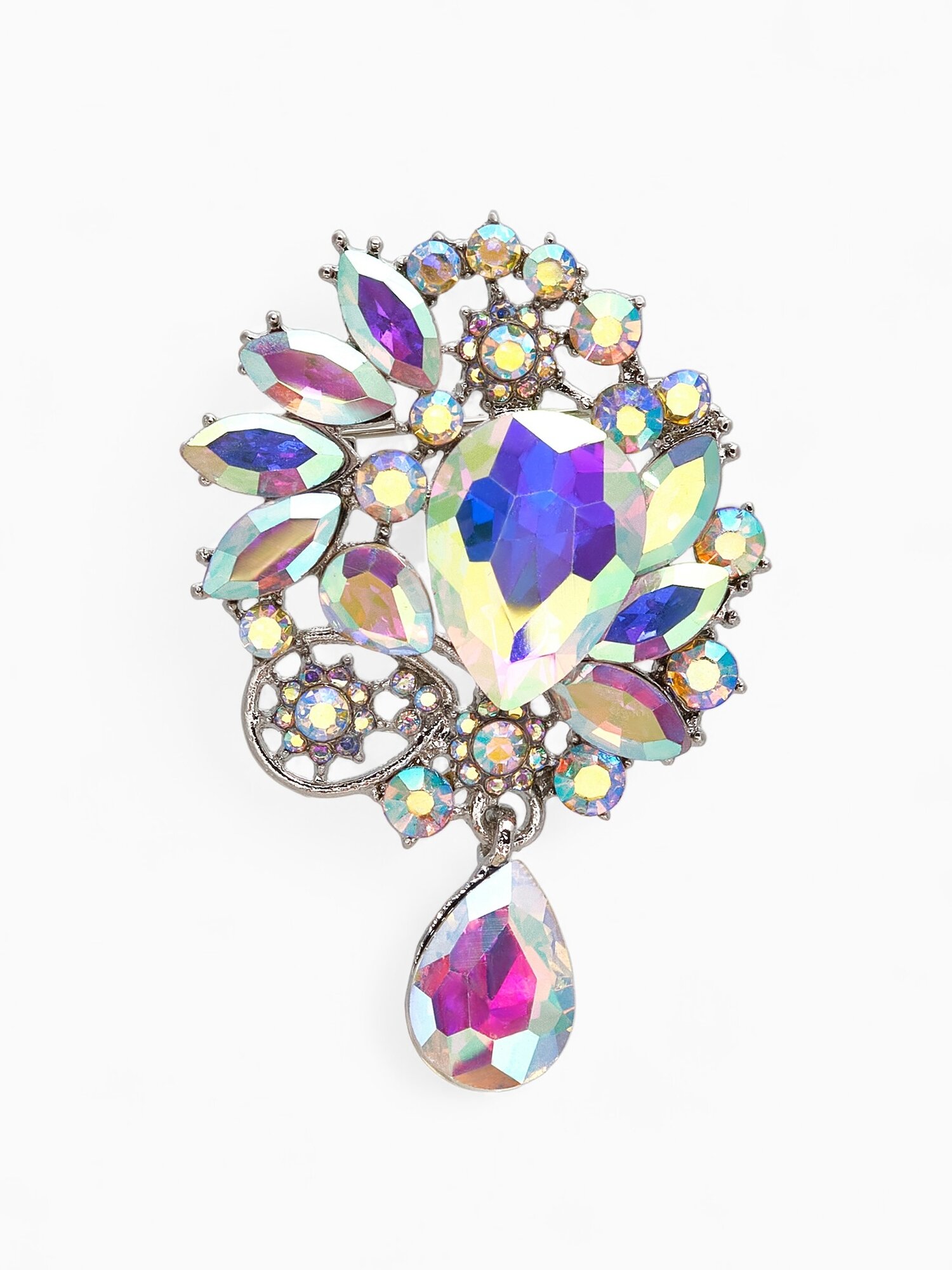 Брошь, стекло, стразы