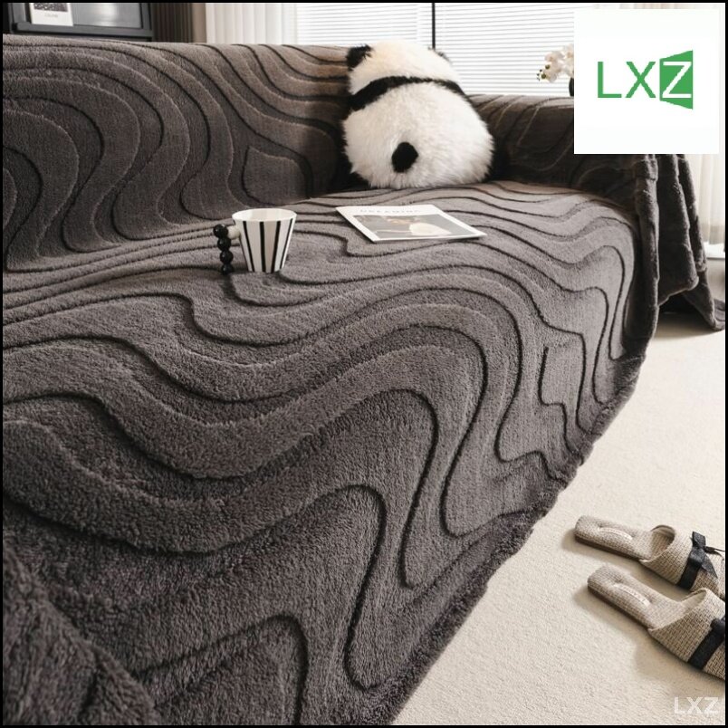 Плед "Семейный", вязаный, полиэстер, с покрывалом, 3D дизайн, светло-серый