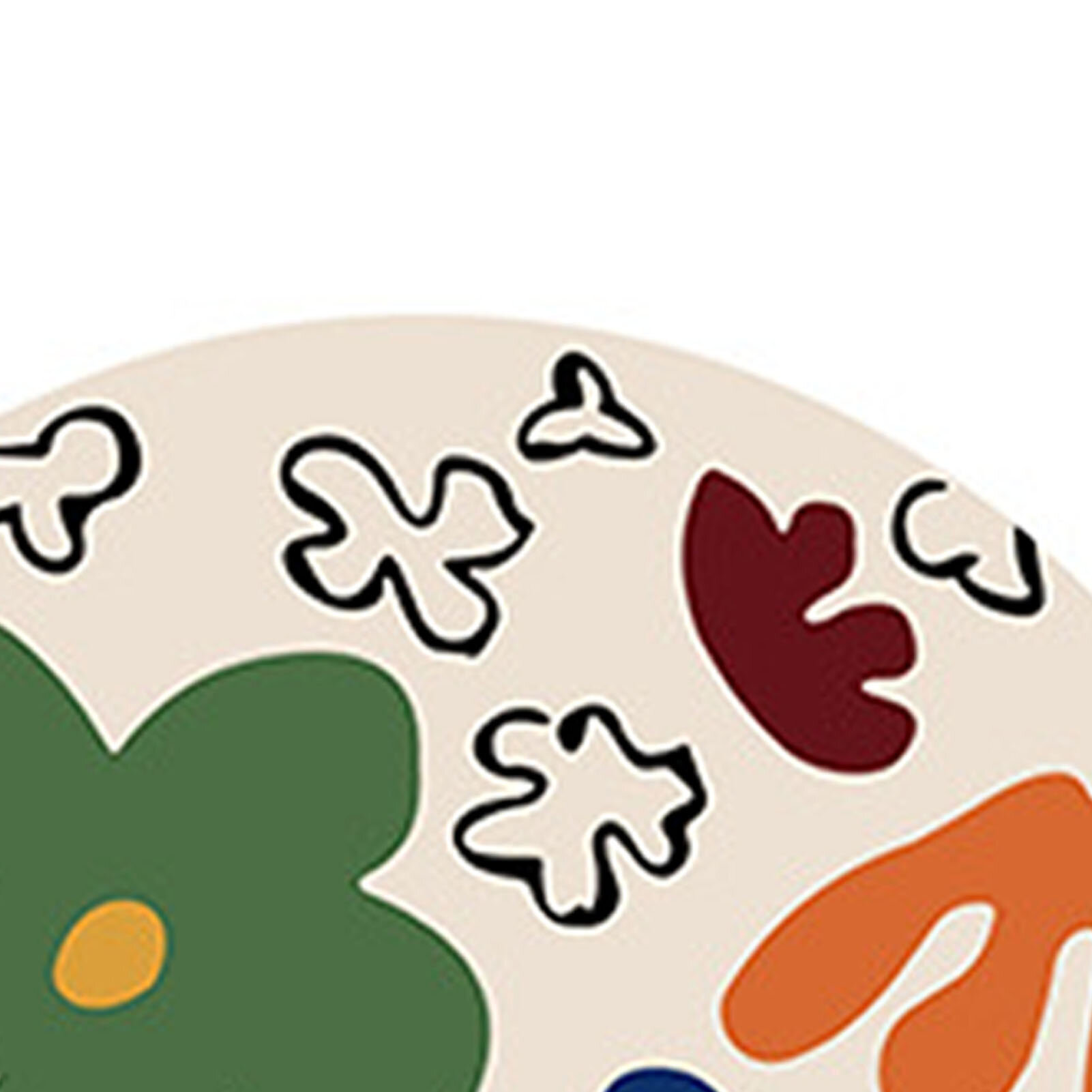 Круглый ковер с имитацией кашемира для гостиной с принтом, круглый ковер для гостиной, дивана, чайного столика, 60x60 см, цветочный узор