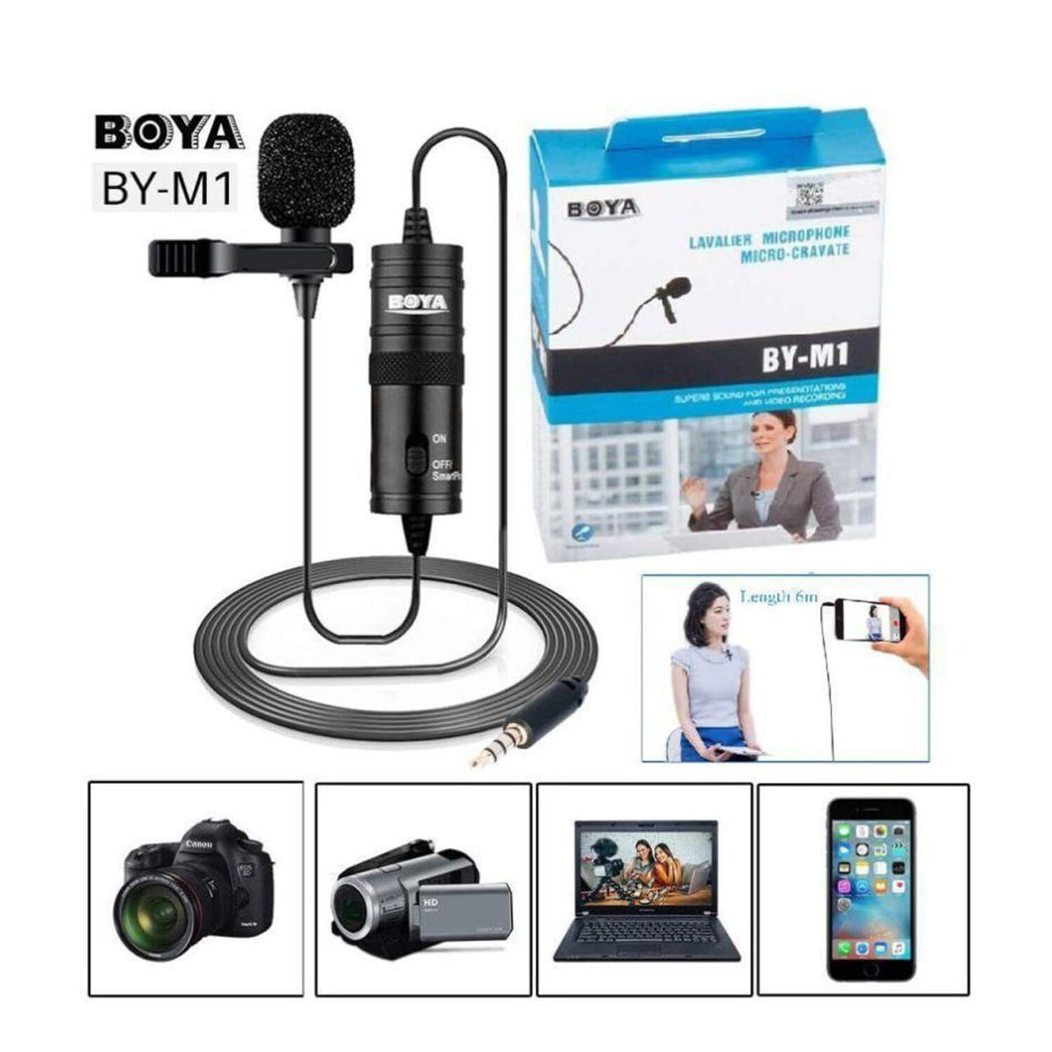 Boya M1 петличный воротниковый микрофон для DSLR и Android Phone BY-M1 Mic/Boy Mic/Mic для мобильных устройств