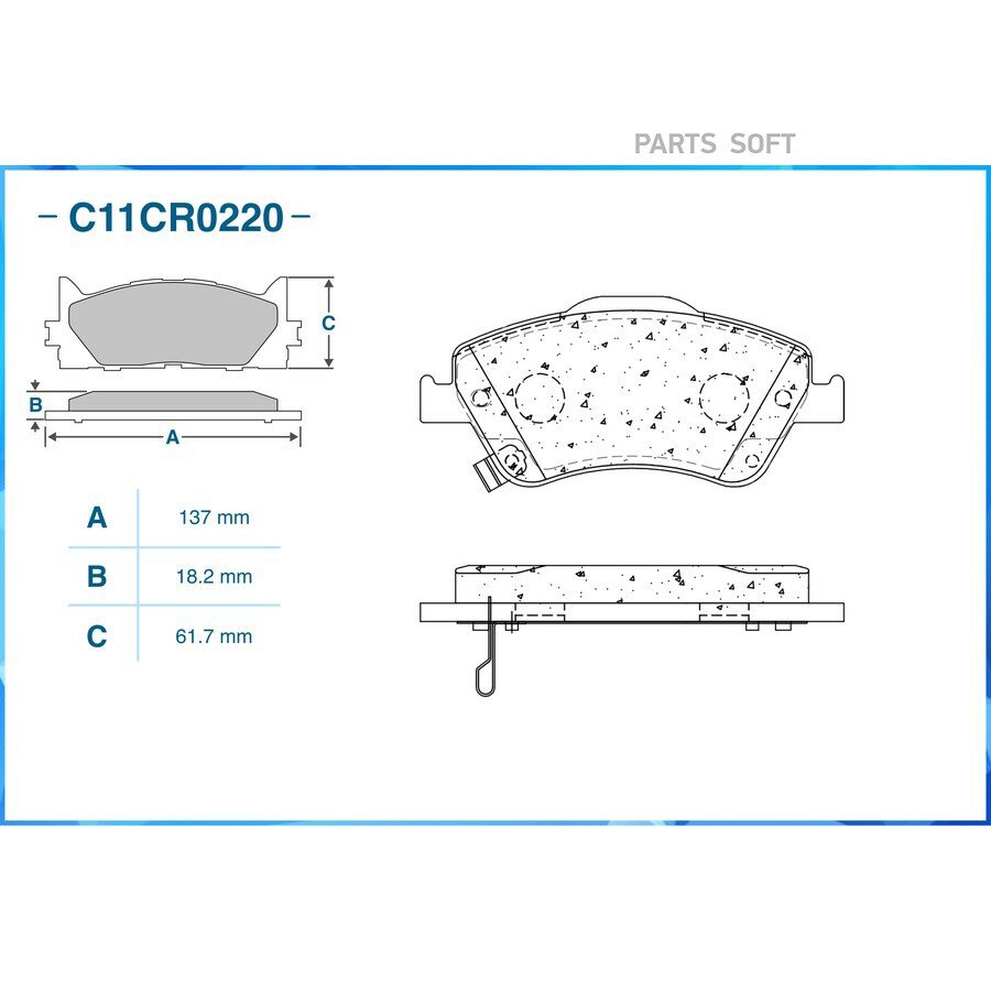 CWORKS Тормозные колодки передние, Low Metallic