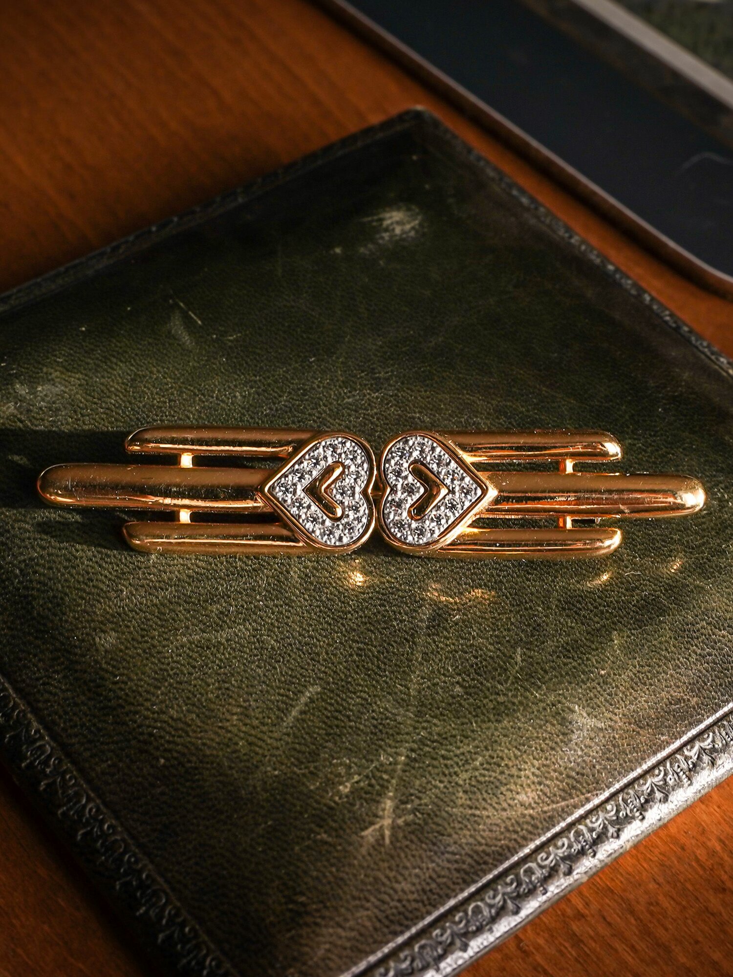 Винтажная брошь сердца Monet, США, 1980-1990 гг.