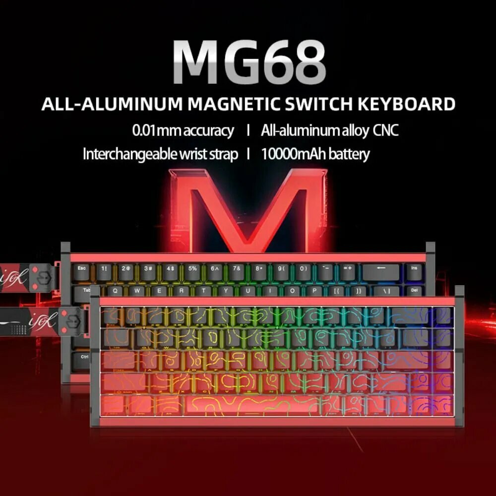 IROK MG68 PRO/MAX Игровая Клавиатура С Магнитным Переключателем 8K С Быстрым Срабатыванием 0,01 Мм И Функцией Горячей Замены SOCD